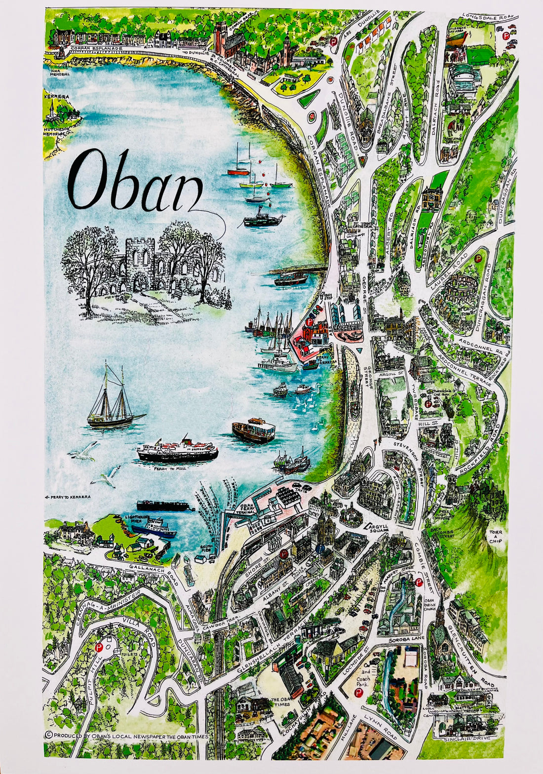 Limited Edition Hand Drawn Oban Print – Scottish Field Shop